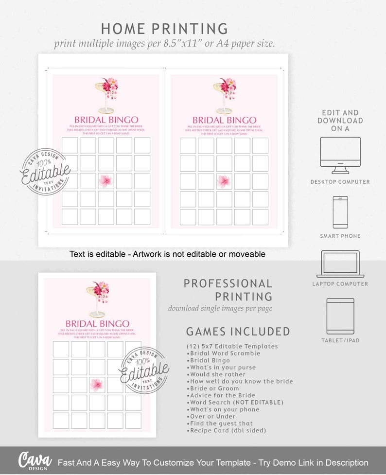 Pink Petals and Prosecco Bridal Shower Games, Pink Floral Bridal Shower ...