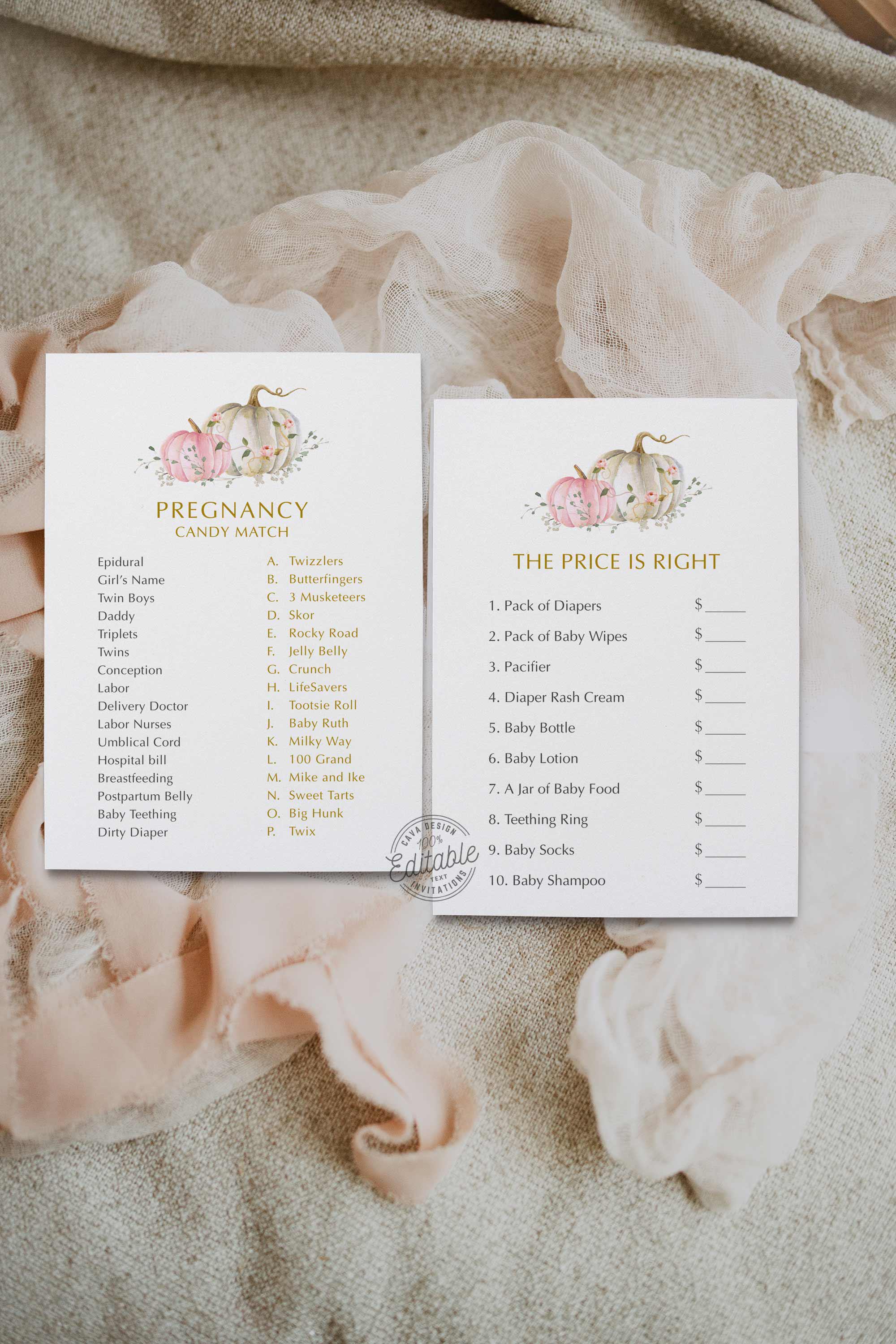 A Little Pumpkin Baby Shower Games Bundle, Fall Baby Shower, Girl Baby ...
