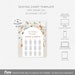 Boho Wedding Seating Chart Template, Boho Botanical Wedding Table Chart ...