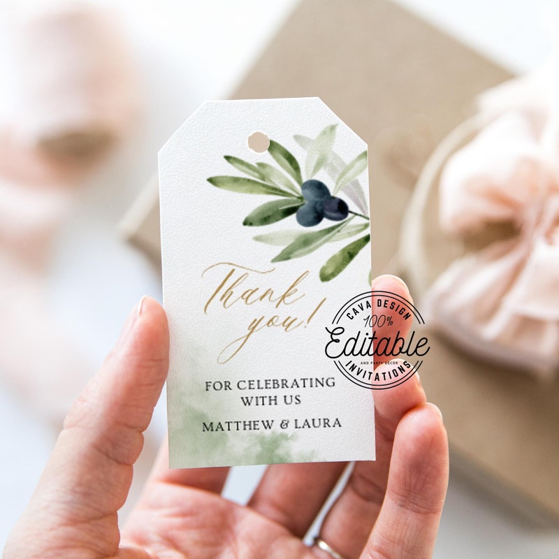 Thank You Olive Tags - Etsy