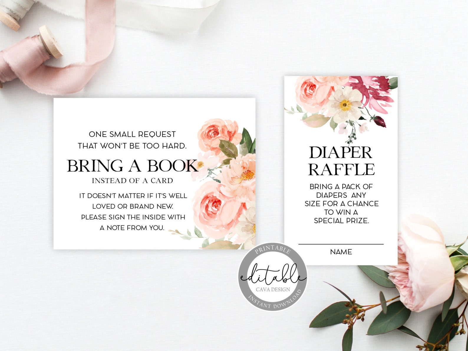 Printable Bring a Book Instead of a Card Diaper Raffle - Etsy