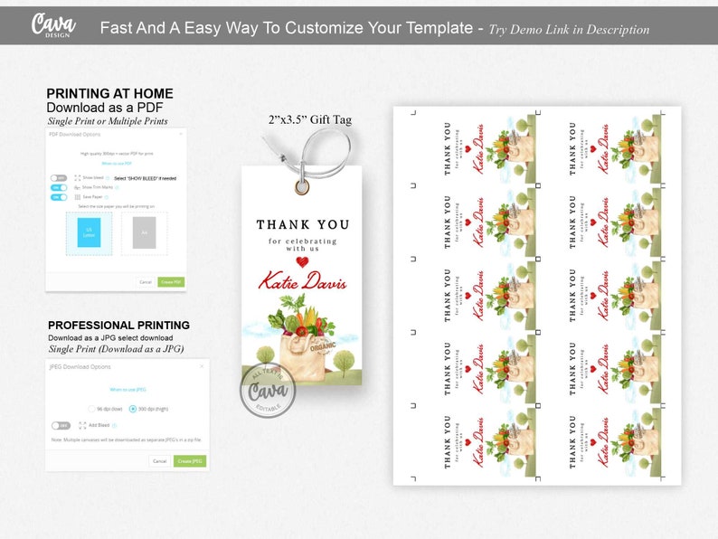 Printable Farmer's Market Gift Tag Locally Grown - Etsy