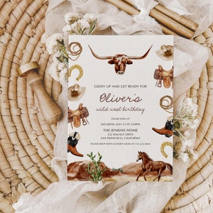Editable Wild West Birthday Invitation, Western Birthday, Boy Birthday ...