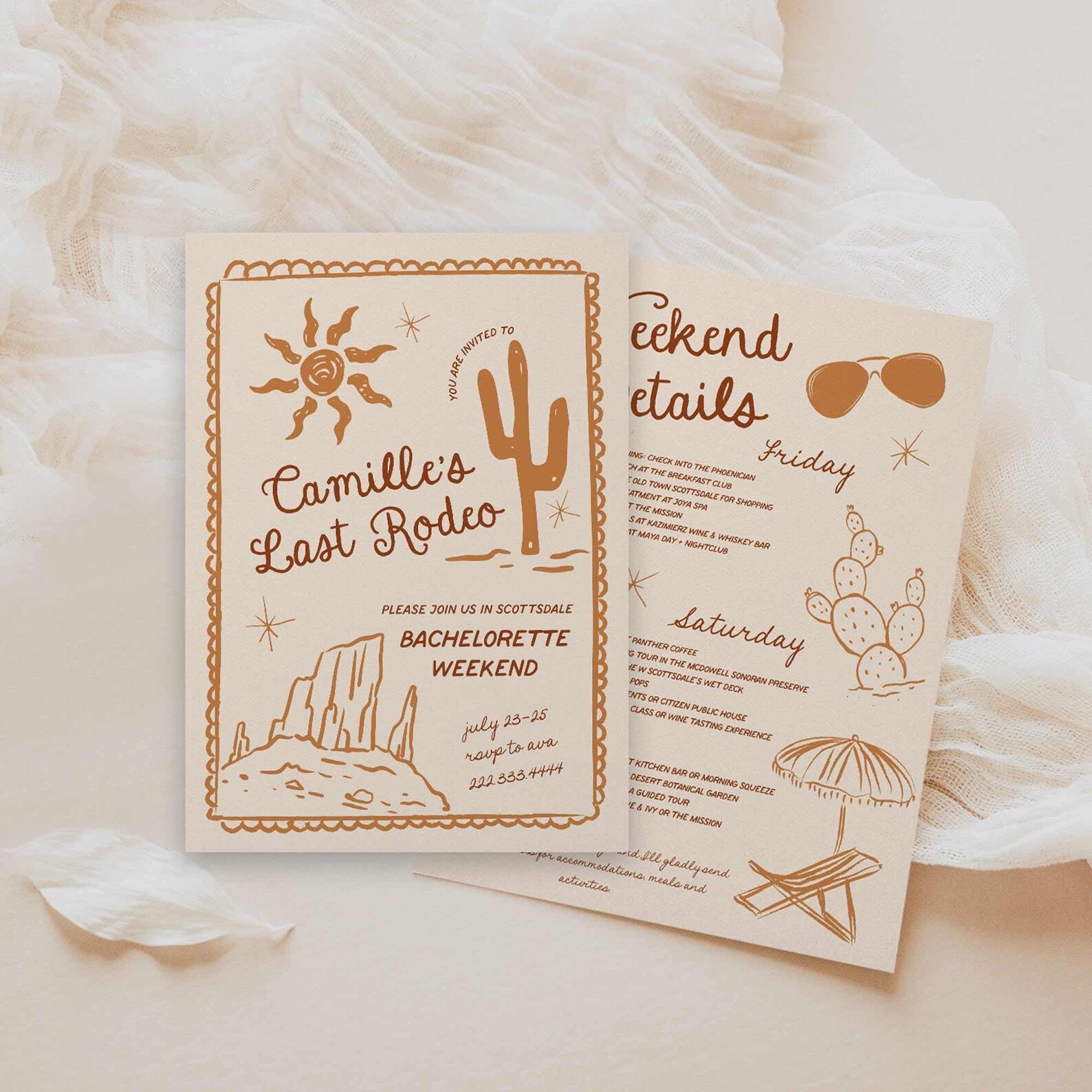 Last Rodeo Bachelorette Invitation Template, Beige Western Bachelorette ...