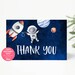 Space Birthday Thank You Card, Out of This World Thank You Card ...