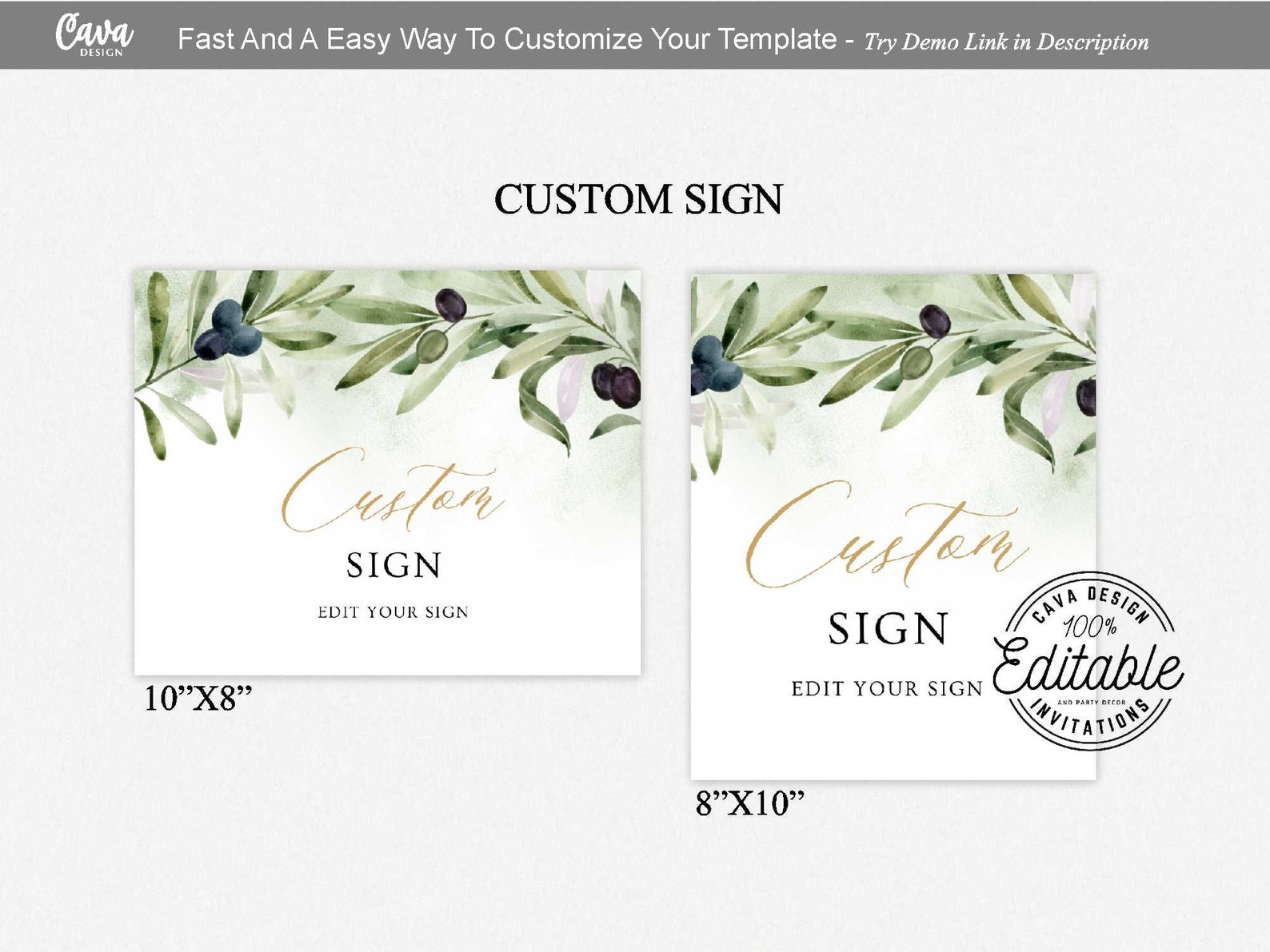 Editable Boho Wedding Custom Printable Sign Printable Olive - Etsy