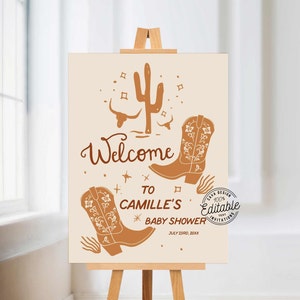 Desert Theme Baby Shower Welcome Sign, Desert Baby Welcome Sign, Gender ...
