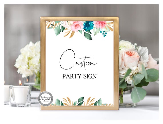 Baby Shower Editable Sign Custom Party Sign Template Pink | Etsy