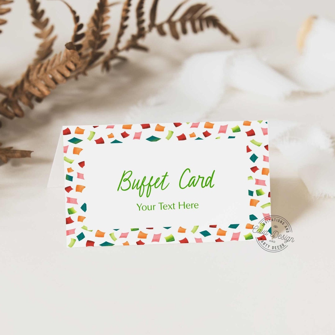 Fiesta Place Cards for Bridal Shower, Bridal Shower Buffet Food Labels ...