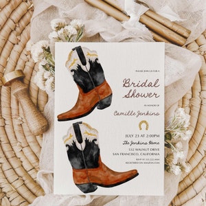 Western Chic Bridal Shower Invitation, Cowgirl Bride, Country Theme ...