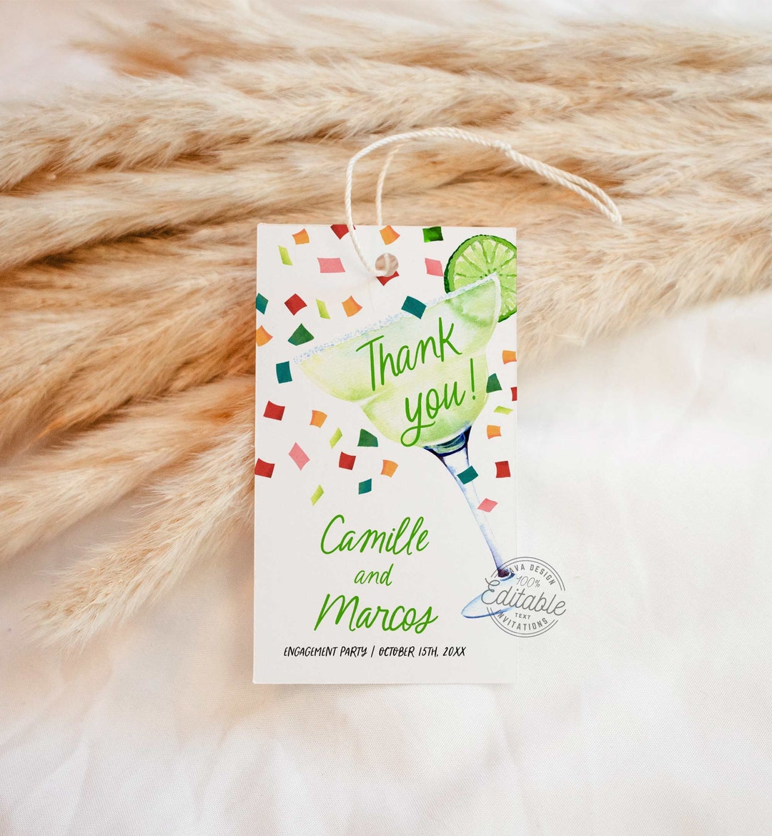 Fiesta Engagement Party Favor Tags, Printable Couples Engagement Fiesta ...