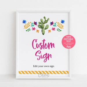 Editable Fiesta Printable Sign, Custom Mexican Theme Party Sign, Fiesta ...