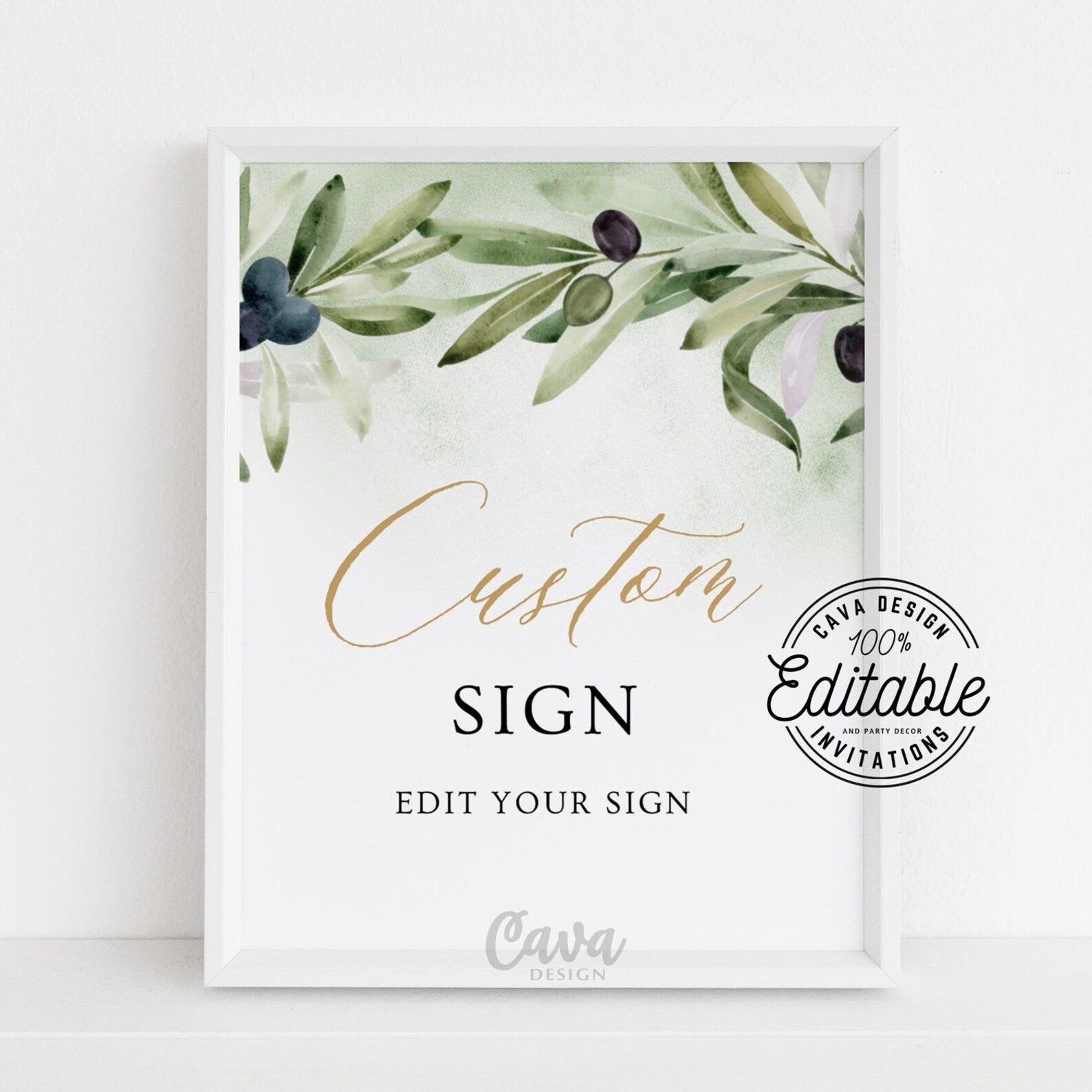 Editable Boho Wedding Custom Printable Sign Printable Olive - Etsy