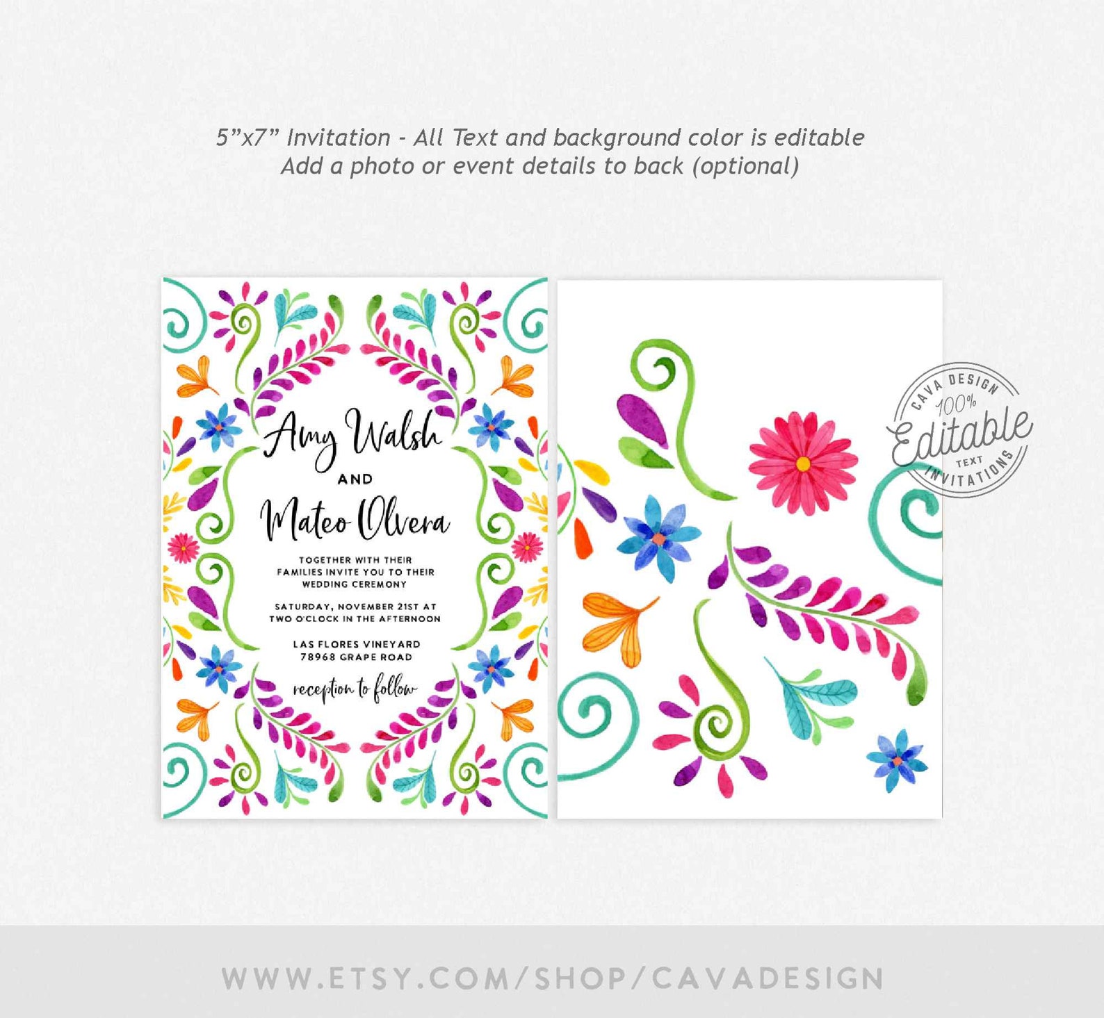 Fiesta Wedding Invitation, Mexican Theme Wedding Invitation, Mexico ...