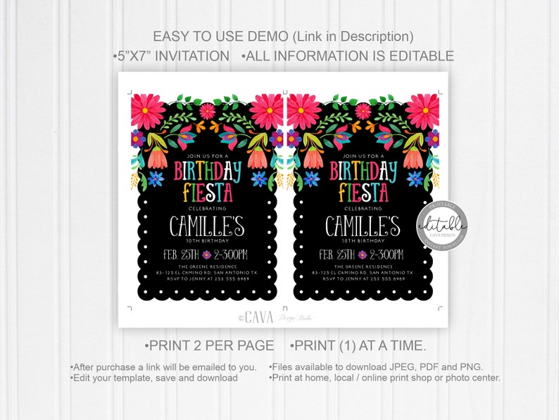 Fiesta Invitation Fiesta Birthday Invite Mexican Fiesta - Etsy