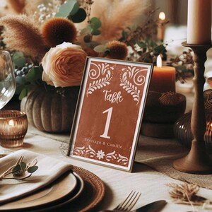 Rustic Mexican Wedding Table Number Sign | Editable Papel Picado Table ...