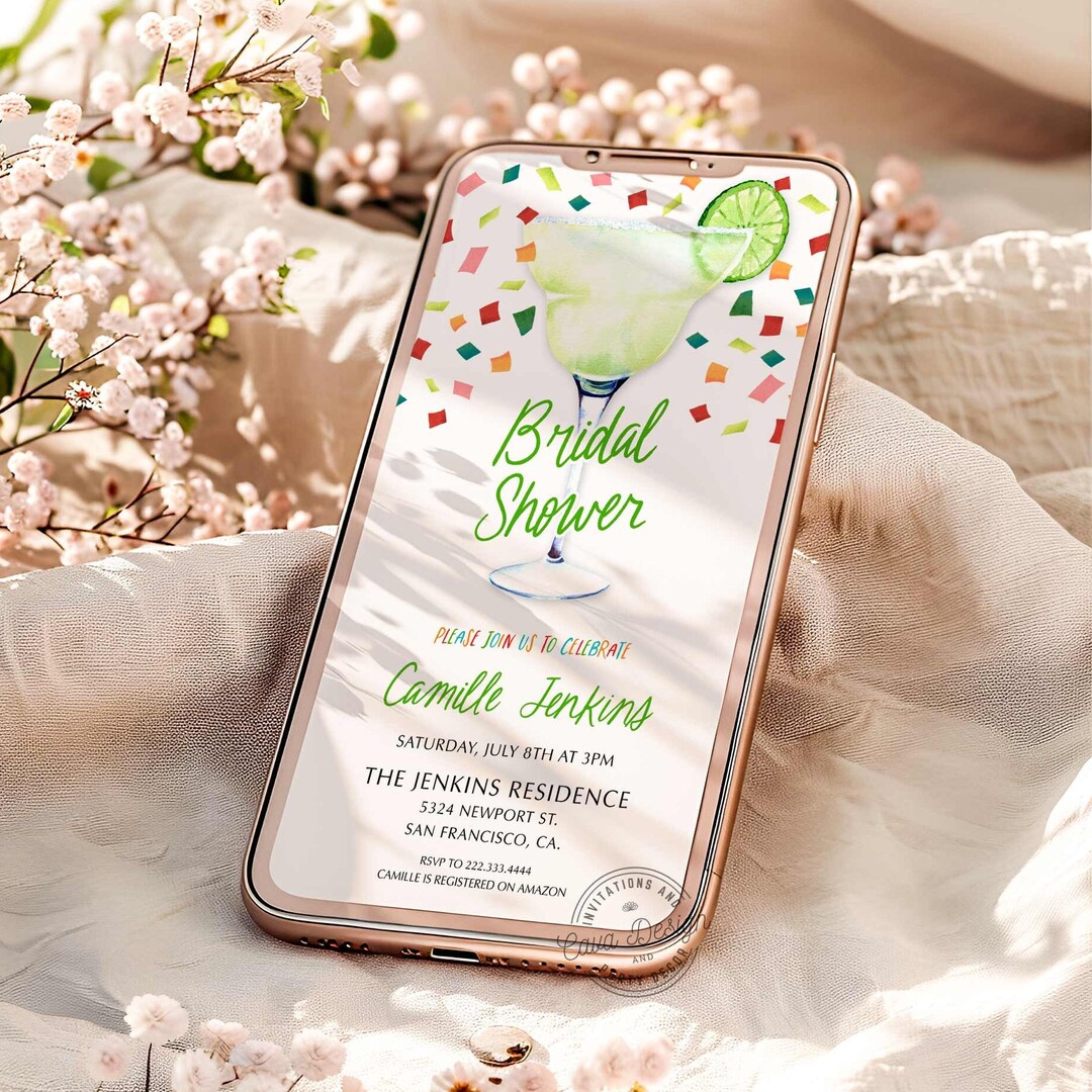 Editable Fiesta Bridal Shower Party Invitation, Phone Invite, Digital ...