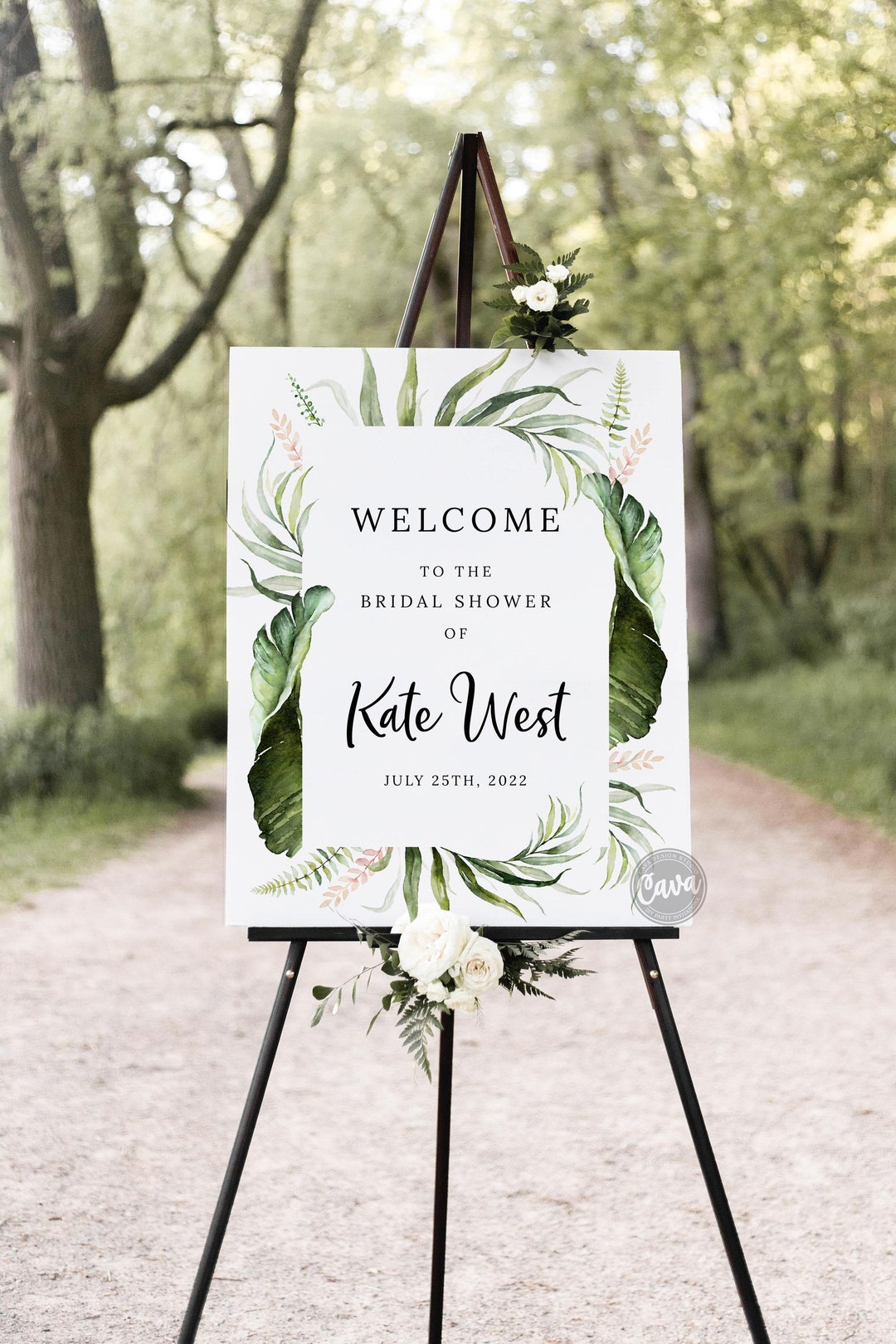 Tropical Baby Shower Welcome Sign, Summer Theme Welcome Sign, Jungle ...