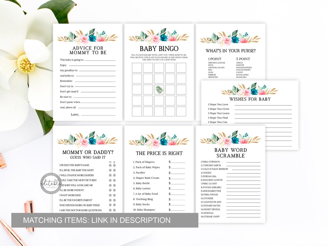 Baby Shower Editable Sign Custom Party Sign Template Pink | Etsy