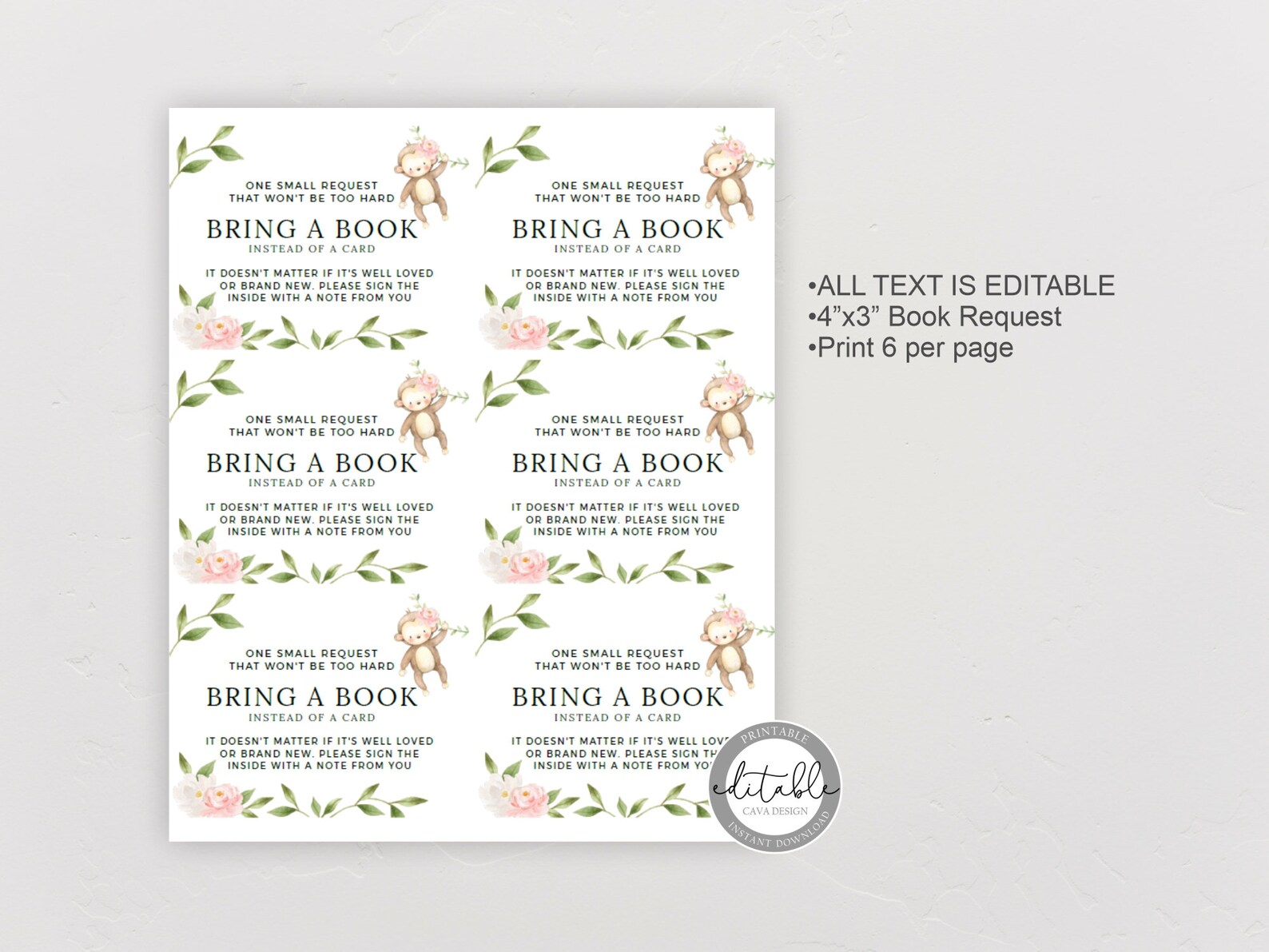 Diaper Raffle and Book Request Girl Safari Baby Shower | Etsy