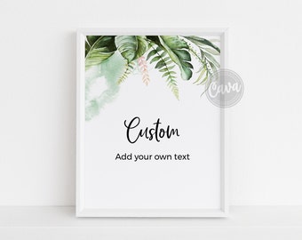 Tropical Birthday Sign Printable - Etsy