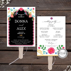 Fiesta Wedding Program Fan Template, Destination Wedding Program ...