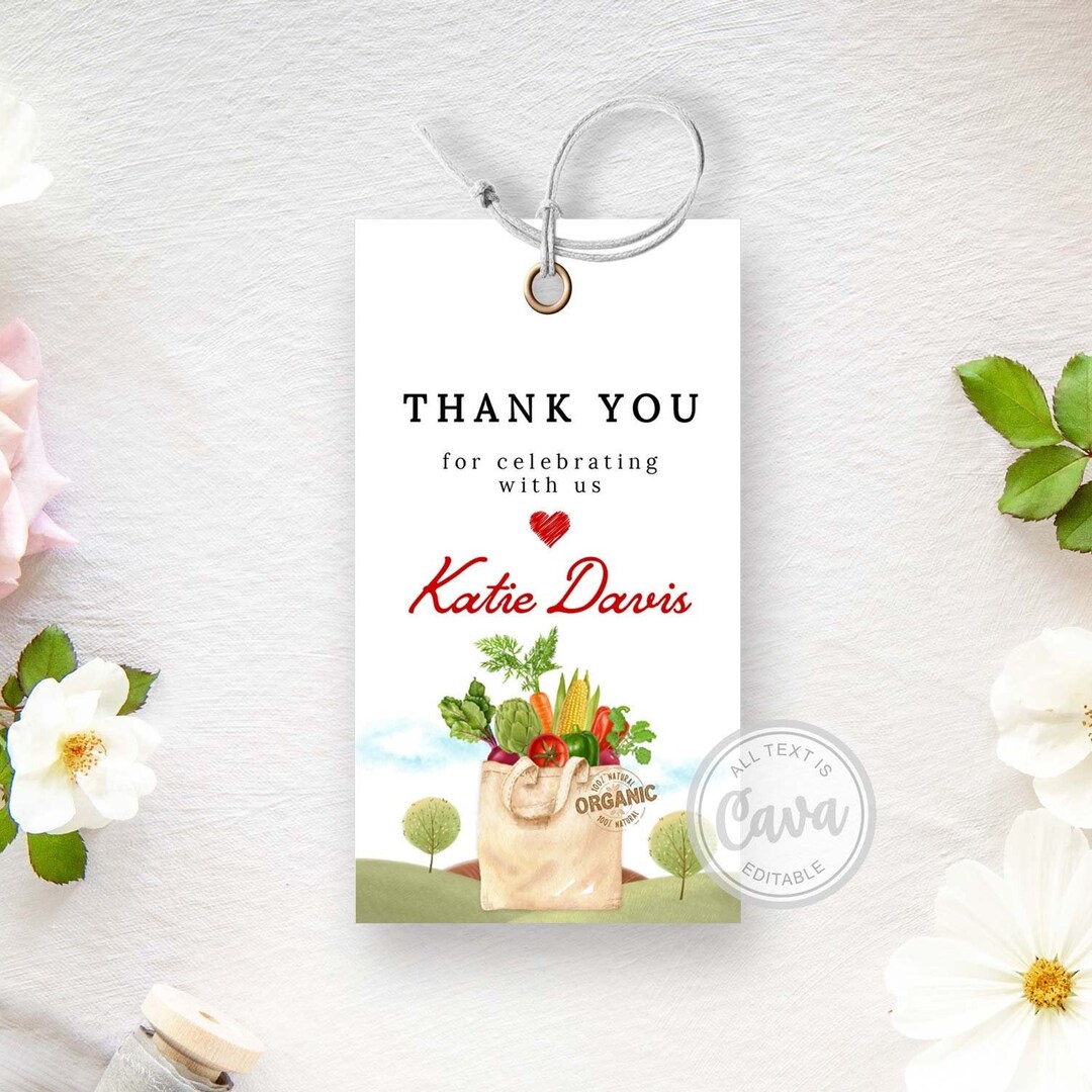 Printable Farmer's Market Gift Tag Locally Grown - Etsy