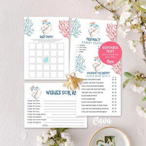 Nautical Baby Shower Games, Beach Printable Baby Shower Games, Ocean ...