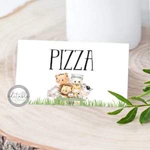 Wild One Safari Buffet Cards Place Card Template Safari Food - Etsy