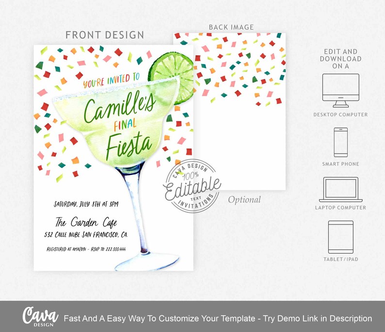 Fiesta Bachelorette Party Invitation Last Fiesta Bridal - Etsy