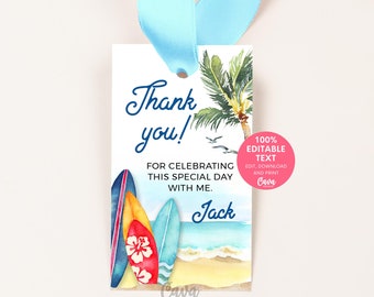 Surf Party Beach Party Cupcake Toppers Printable File 8.5x11 - Etsy