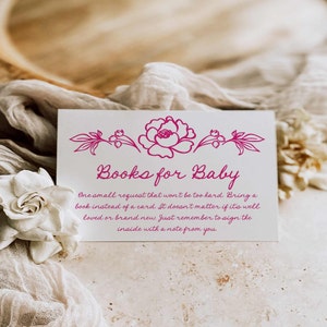 Editable Pink Floral Baby Shower Bundle, Hand Drawn, Books for Baby ...