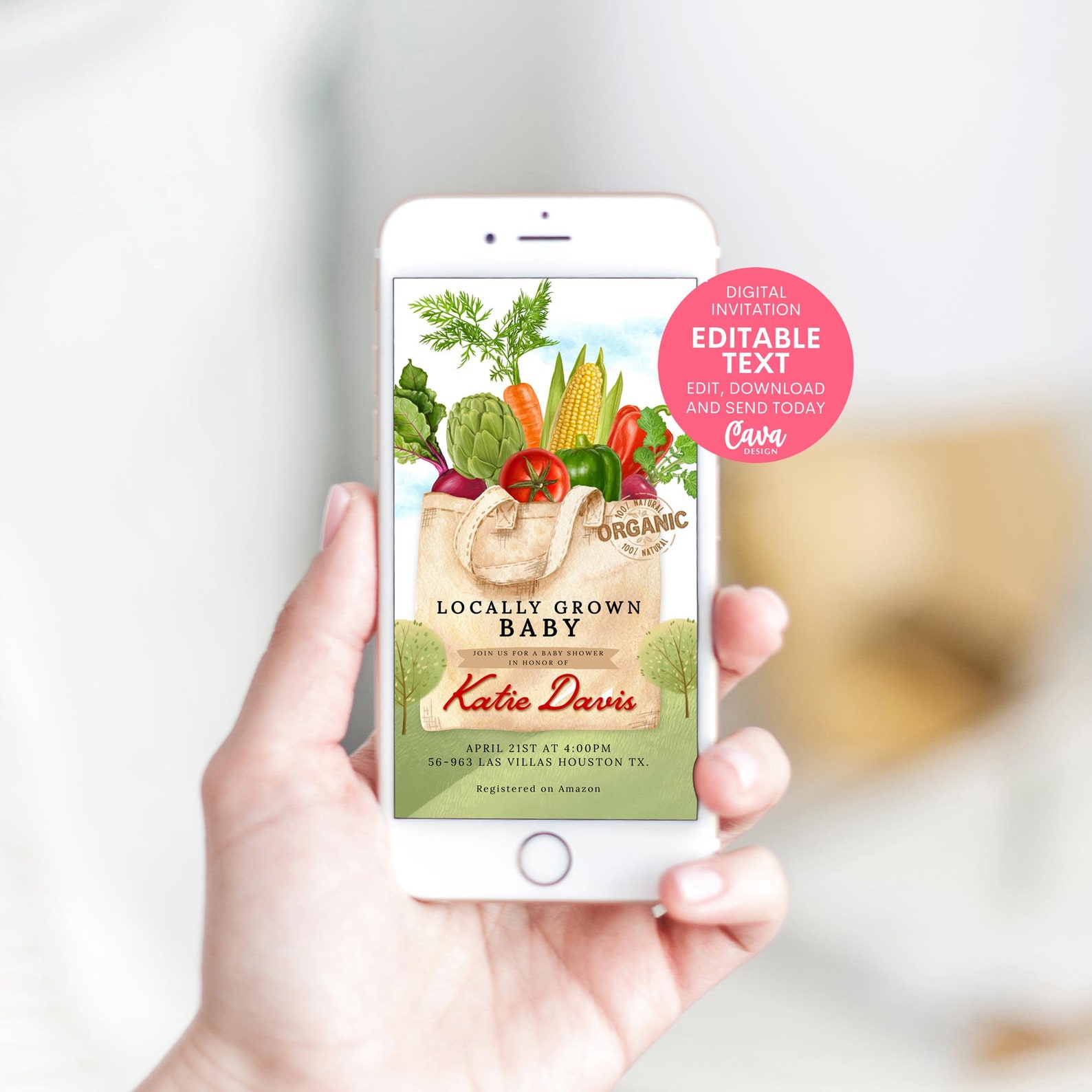 Farmer's Market Baby Shower Invitation Locally Grown Baby | Etsy