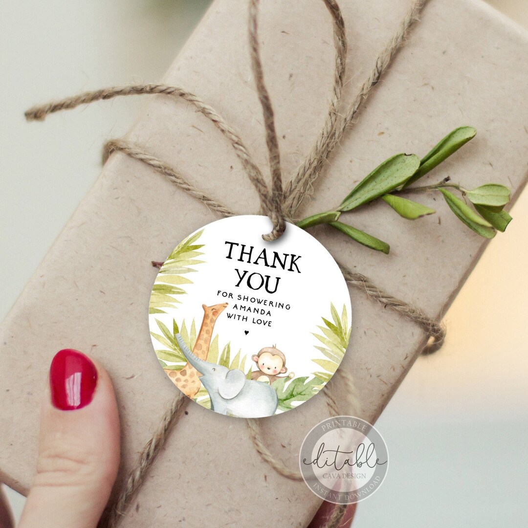 Safari Baby Shower Party Favor Tag, Safari Gift Tagtemplate, Printable ...