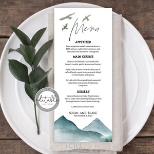 Printable Woodland Menu Card Template, Forest Menu Card, Recption Menu ...