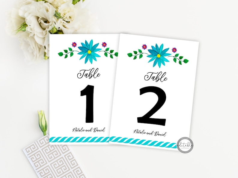 Mexican Themed Wedding Table Numbers Editable Table Number | Etsy