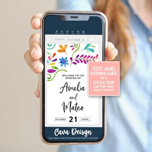 Fiesta Wedding Program Template: Editable Mexican Theme (digital ...