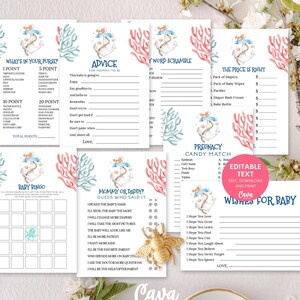 Nautical Baby Shower Games, Beach Printable Baby Shower Games, Ocean ...
