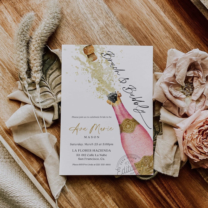 Champagne Invitation - Etsy