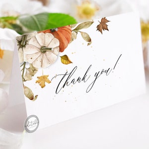 Thank You Cards Fall Wedding Thank You Card Template - Etsy