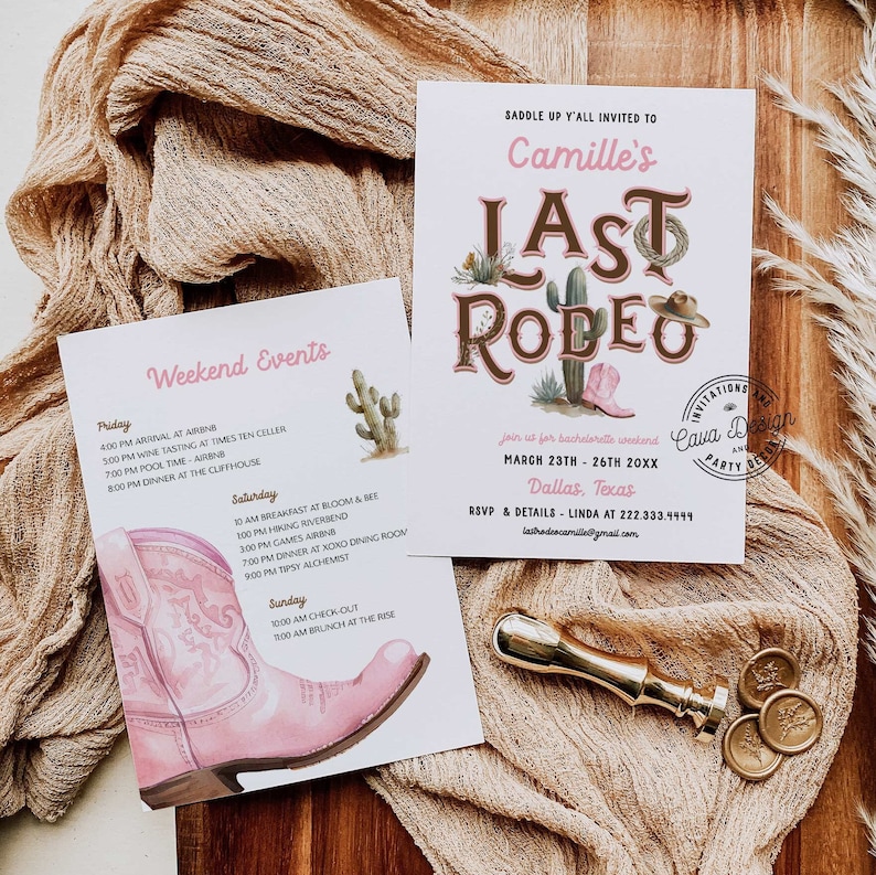 Rodeo Bachelorette Weekend Invitation Cowgirl Bachelorette - Etsy