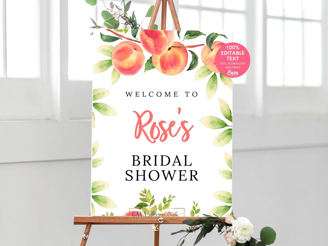 Editable Peach Welcome Party Sign Printable Georgia Peach - Etsy