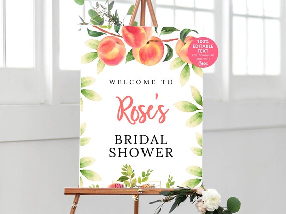 Editable Peach Welcome Party Sign Printable Georgia Peach | Etsy