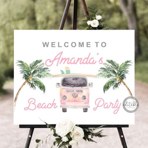 Beach Party Welcome Sign Template, Welcome to Poster, Surf Themed Party ...