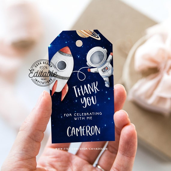 Space Birthday Favor Tags Template Printable Galaxy Birthday - Etsy