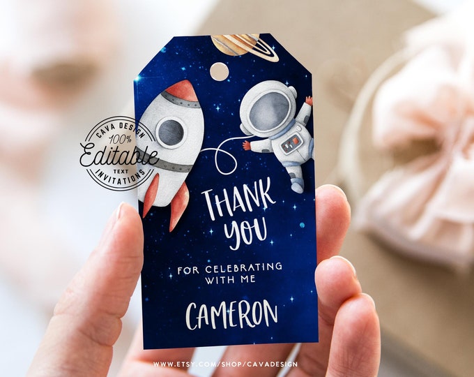 Space Birthday Favor Tags Template Printable Galaxy Birthday - Etsy