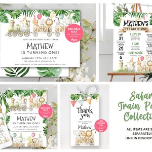 Editable Safari Theme Favor Tags, Printable Safari Birthday Gift Tags ...