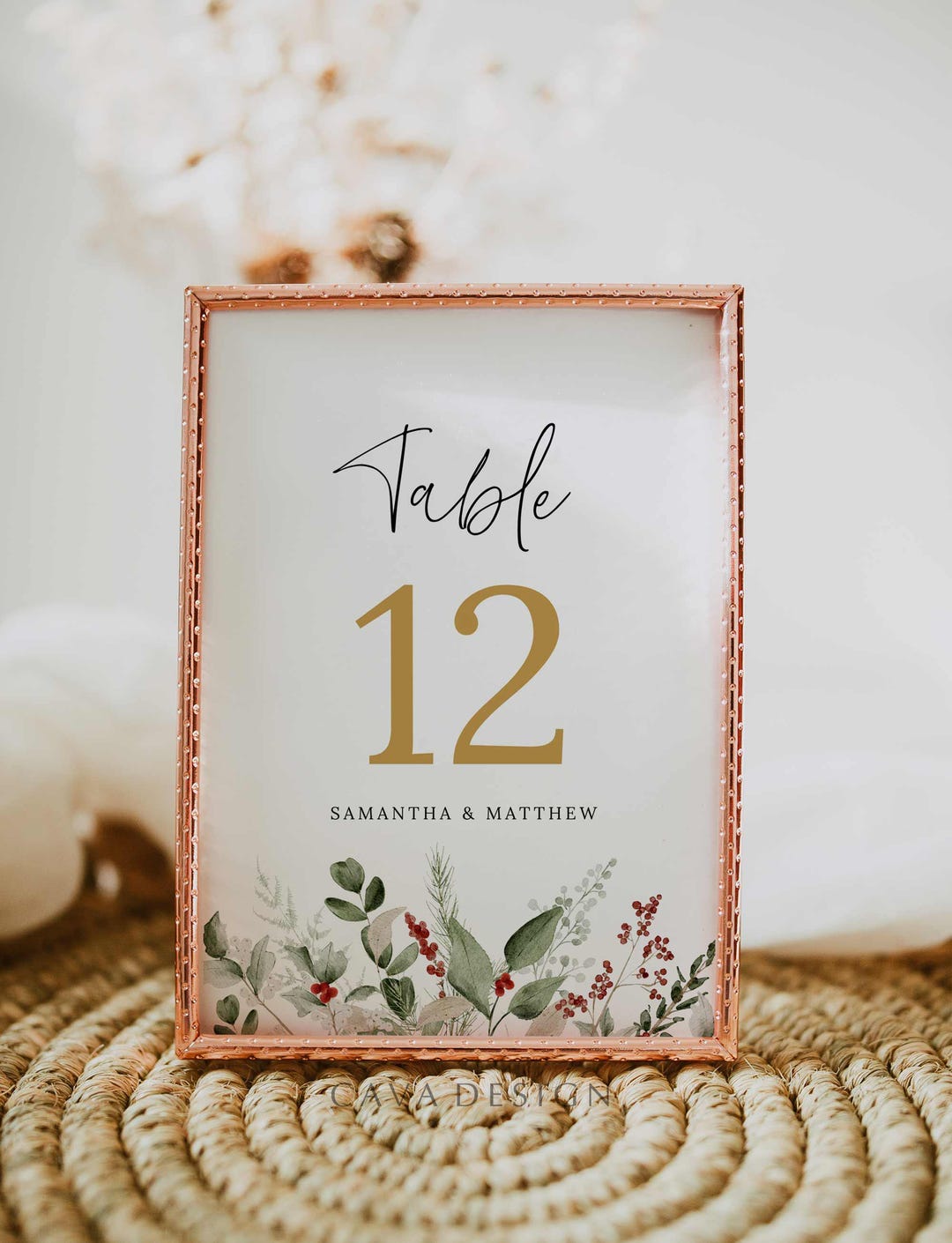 Rustic Greenery Wedding Table Number Sign - Botanical Printable Table ...