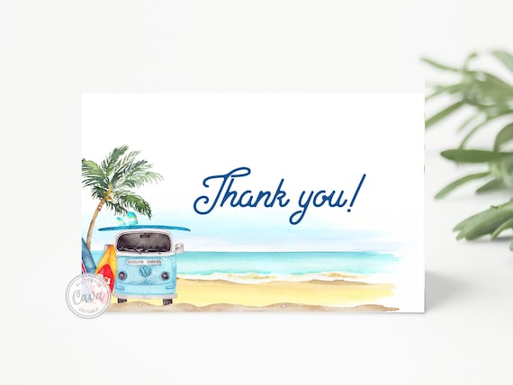 Beach Scene Thank You Cards