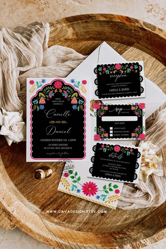 Vintage Mexican Wedding Invitation